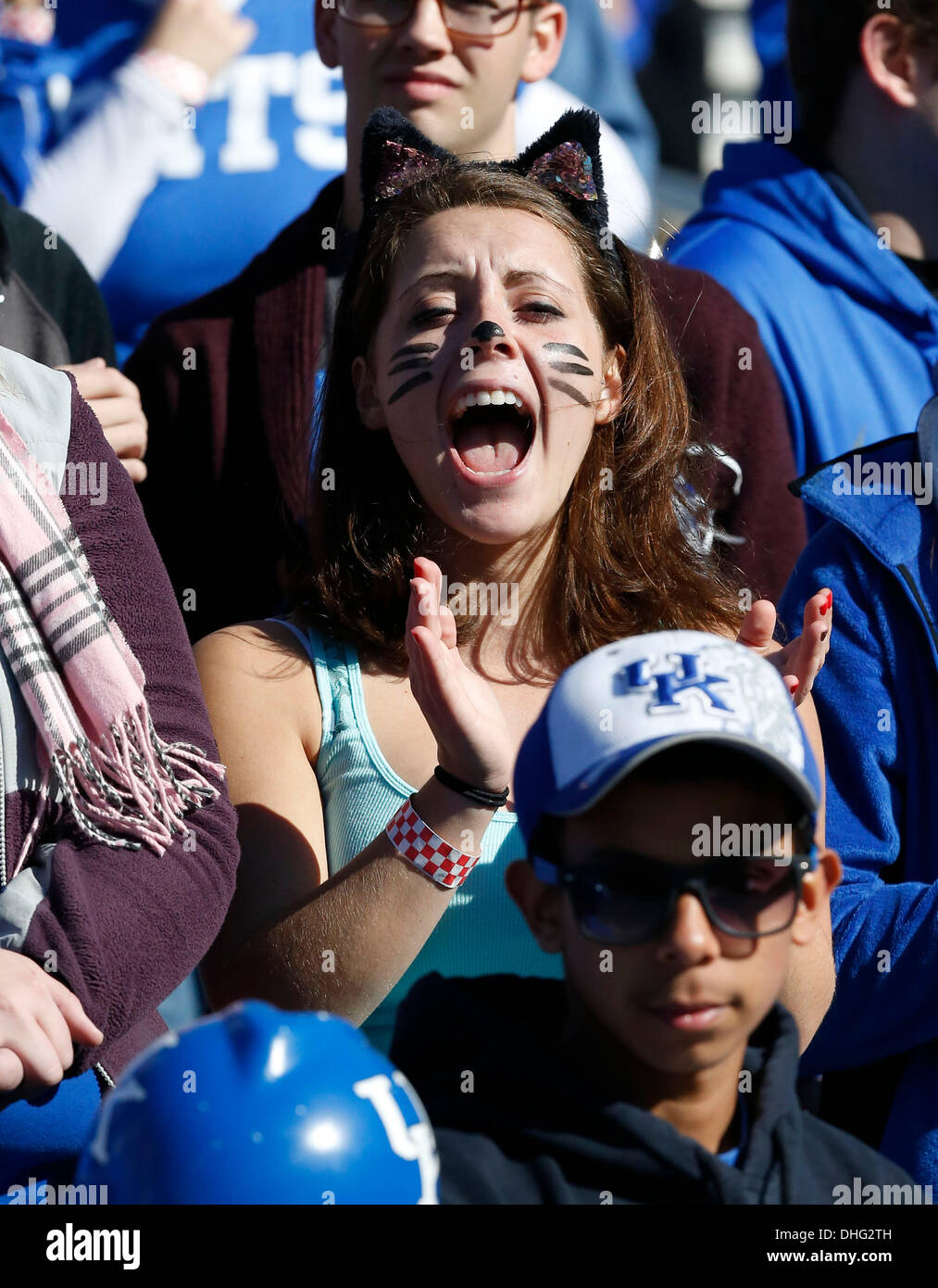 Lexington, KENTUCKY, USA. 9th Nov, 2013. UK fan Emma Leggio cheered on ...