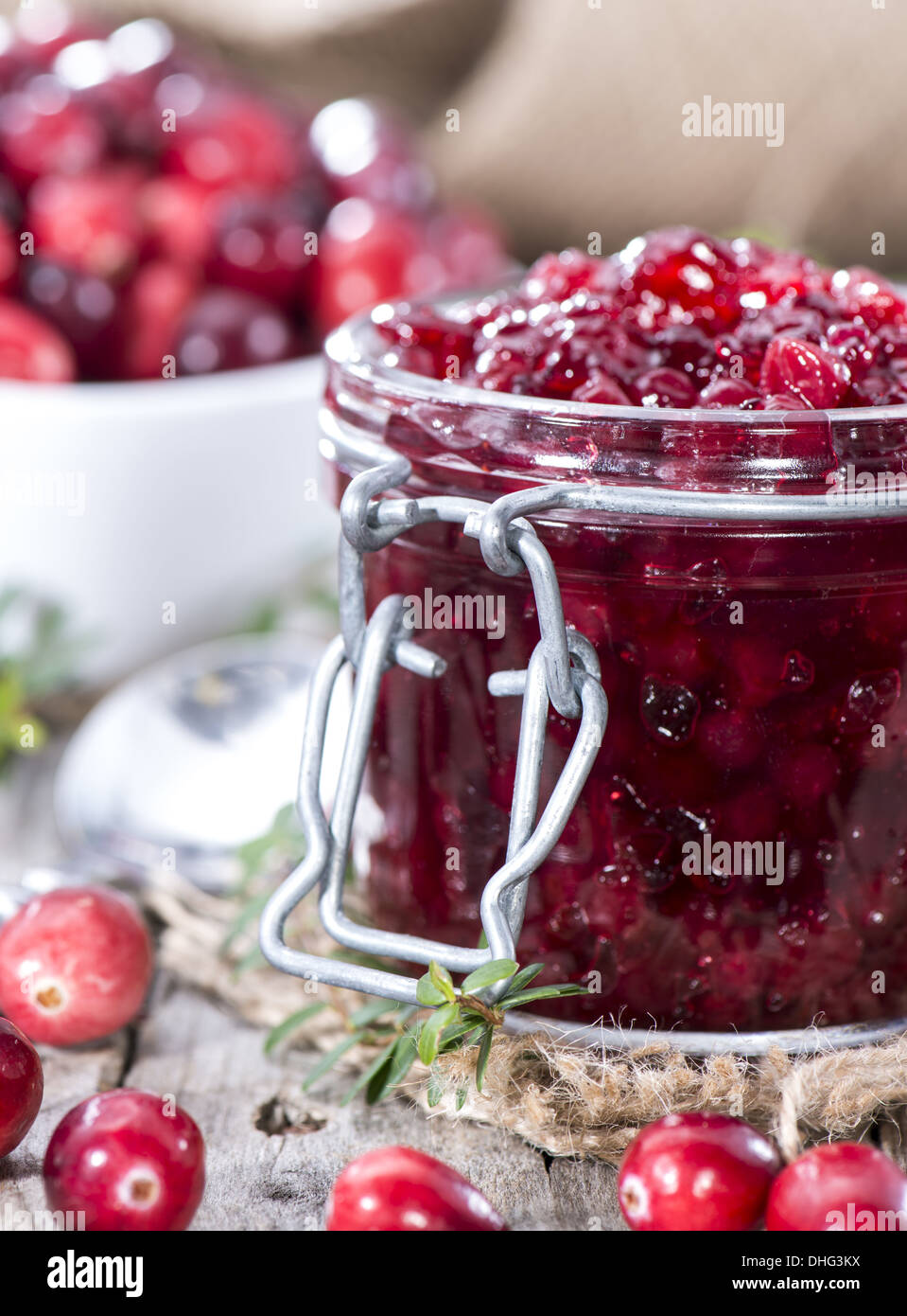 Homemade Cranberry Jam with fresh fruits Stock Photo - Alamy