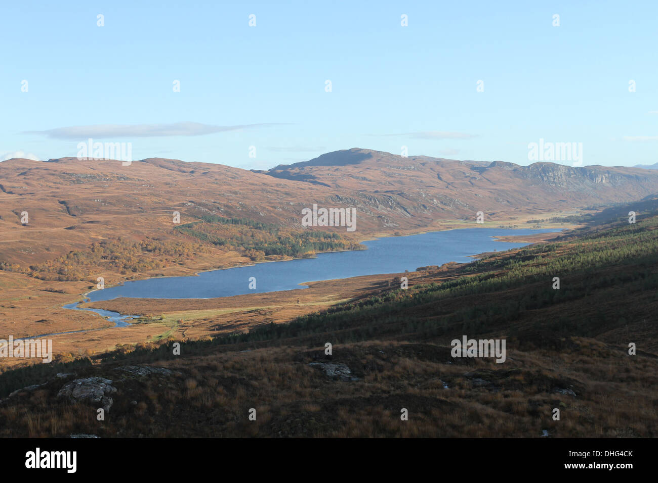 Elevated view of Loch Achall Scotland November 2013 Stock Photo - Alamy