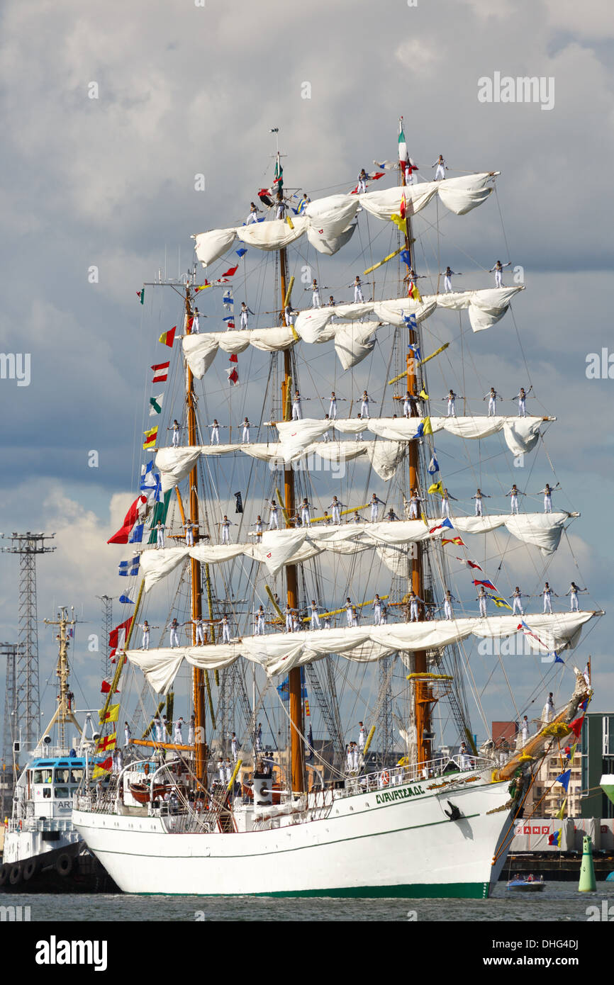 ARM Cuauhtémoc, a sail training vessel of the Mexican Navy, departing ...