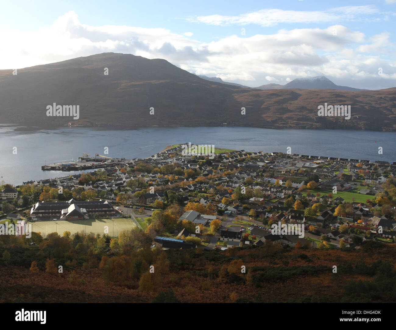 Elevated view of Ullapool Scotland November 2013 Stock Photo - Alamy