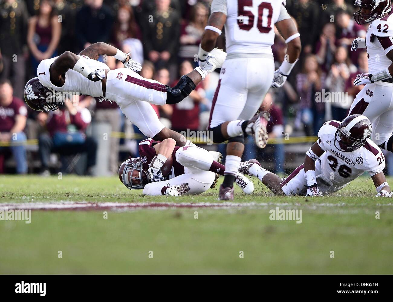 College Station, TX, USA. 9th Nov, 2013. Mississippi State Bulldogs ...