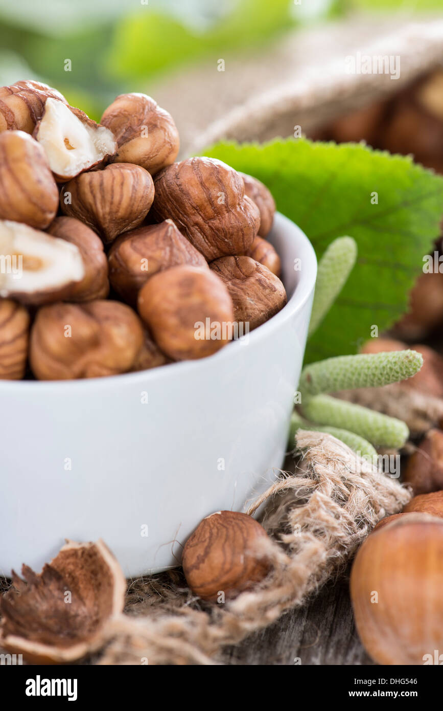 Portion of fresh Hazelnuts (macro shot Stock Photo - Alamy