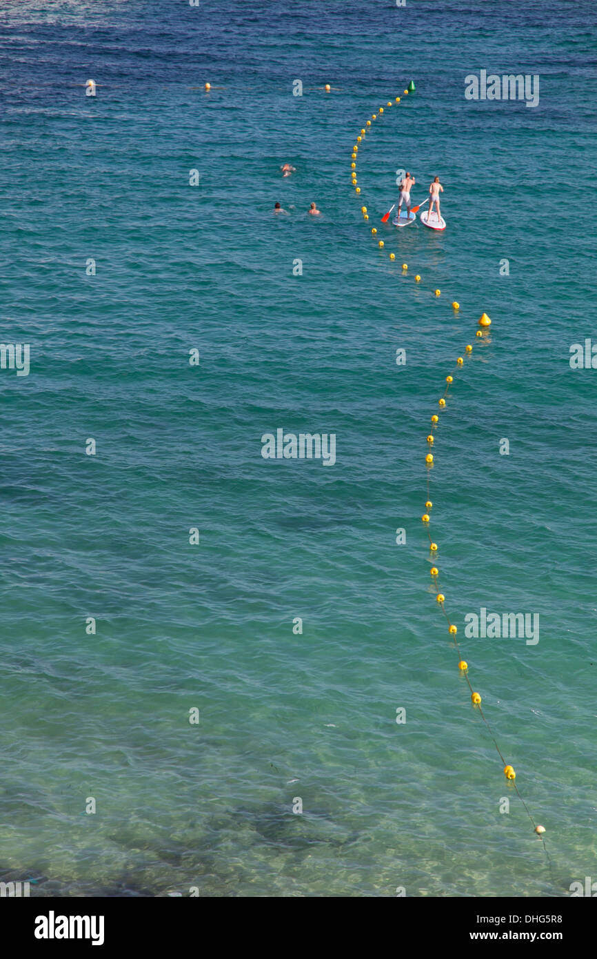 Surf paddle paddleboarding Mallorca sea Spain Stock Photo - Alamy