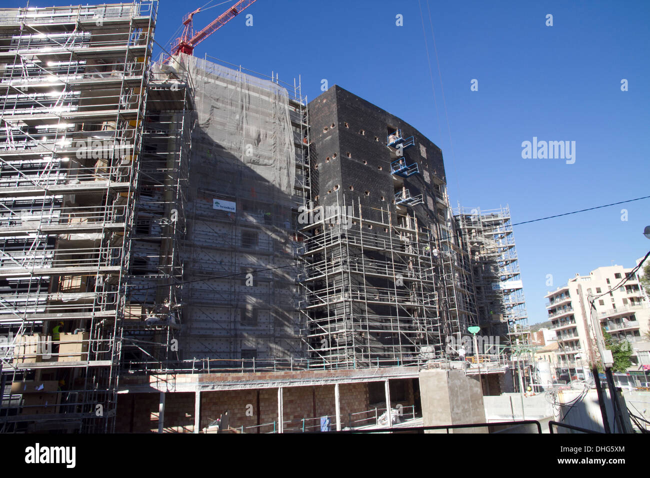 construction site workers edifice building Stock Photo - Alamy