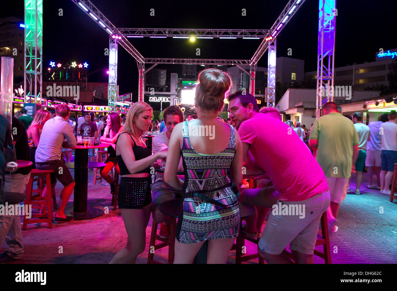 British young nightlife at BCM disco in Magaluf Mallorca Balearic Stock ...