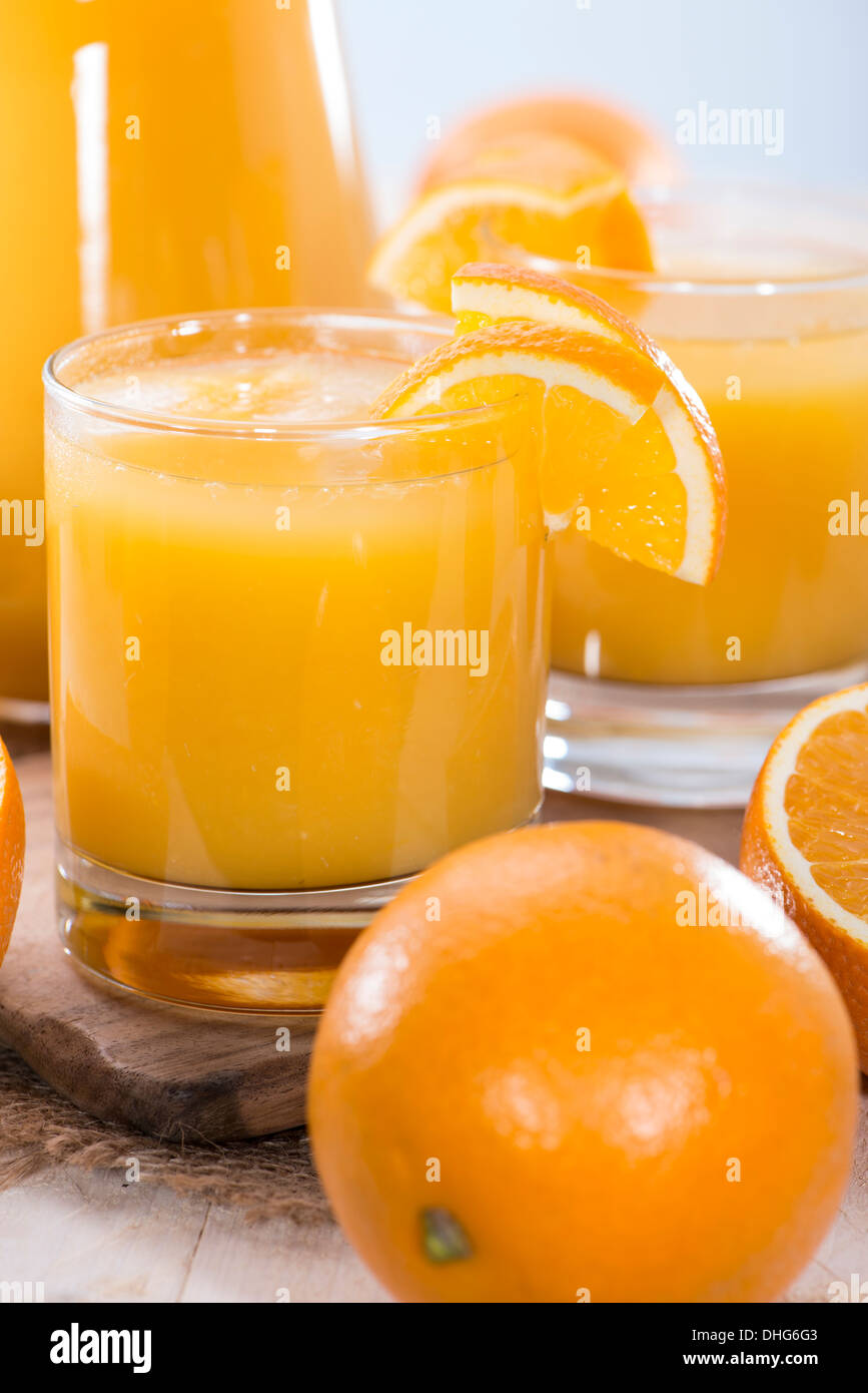 Homemade Orange Juice with fresh fruits Stock Photo - Alamy