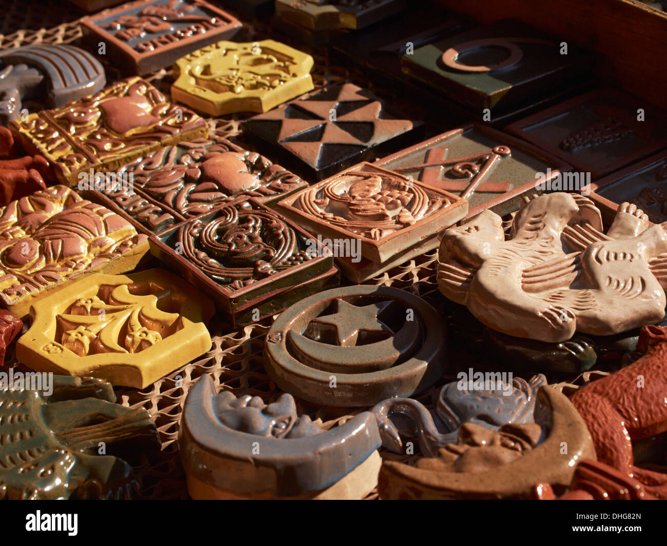 Finished tiles at the Moravian Pottery & Tile Works Museum, Doylestown ...