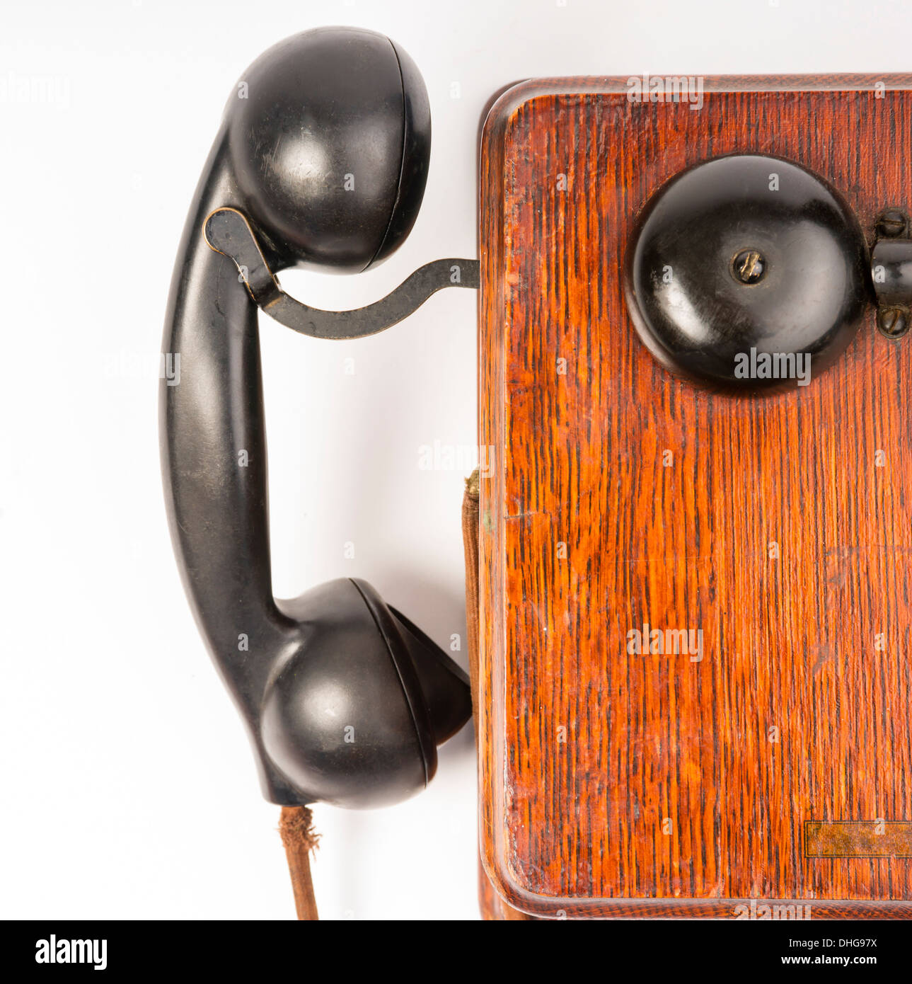 Oak Telephone box Handset and Ringer Vintage Communication Tool Stock ...