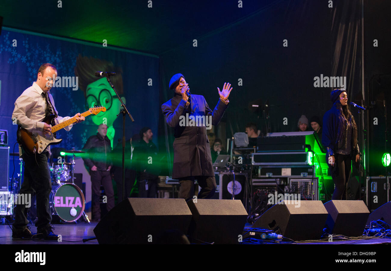 London, UK. 9 November 2013. Band Imagination featuring singer Leee ...