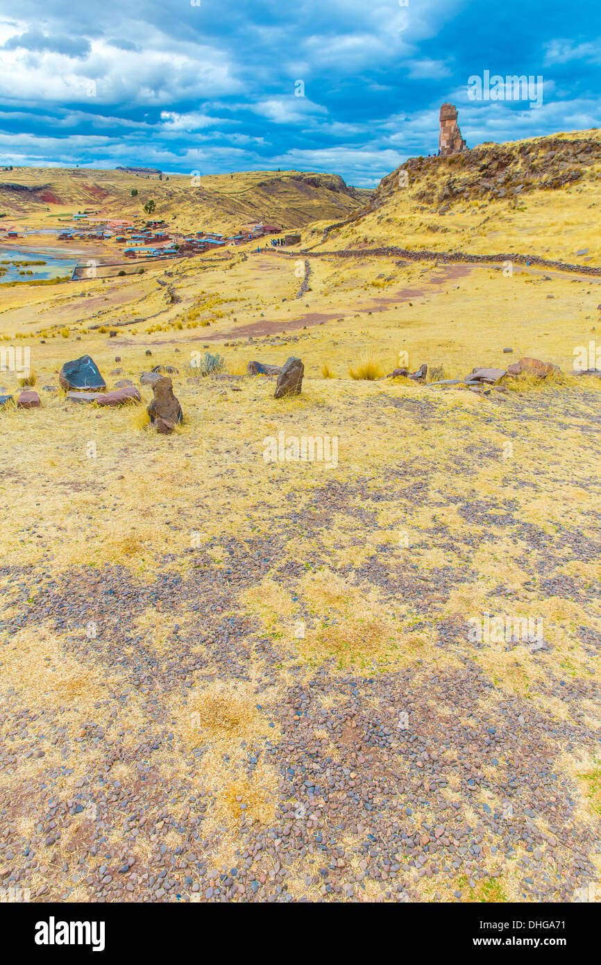Funerary towers and ruins in Sillustani, Peru,South America- Inca ...