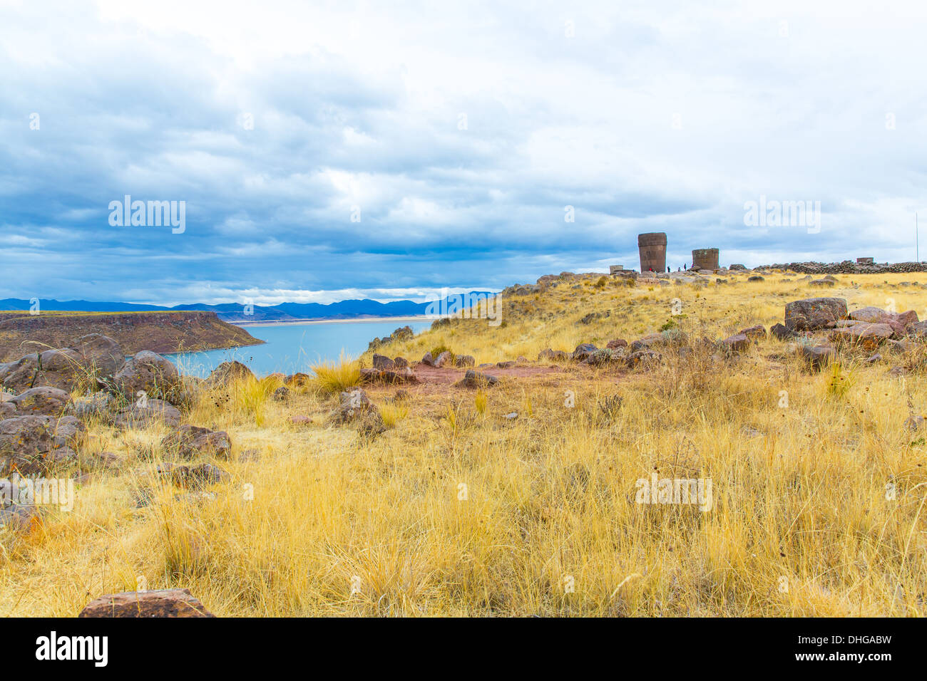 Funerary towers in Sillustani, Peru,South America- Inca prehistoric ...