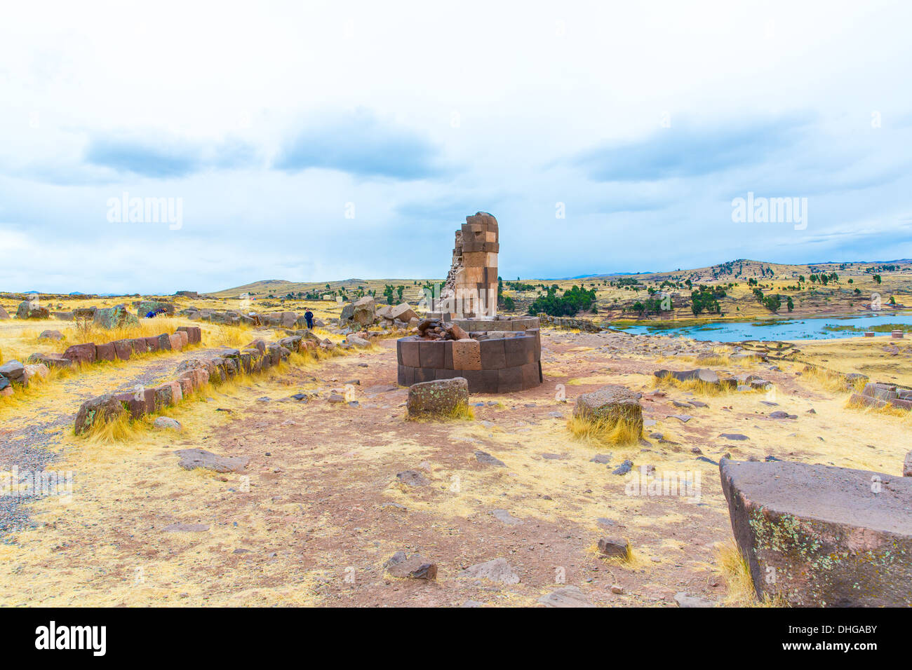 Funerary towers in Sillustani, Peru,South America- Inca prehistoric ...