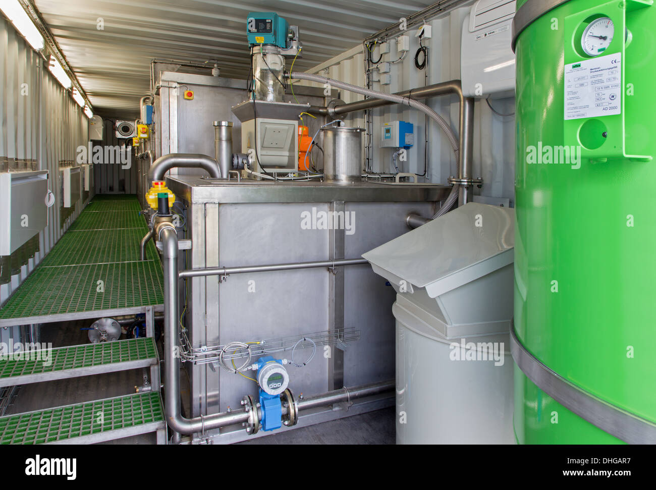 interior of dewatering and cleaning line Stock Photo - Alamy