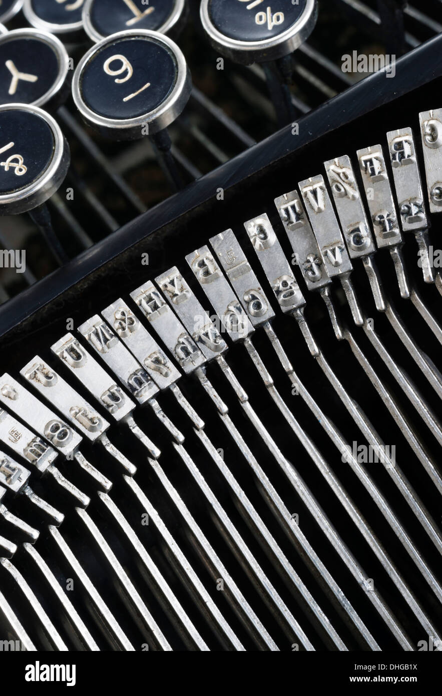 The Type Bar Characters and Keys on a Vintage Typewriter Stock Photo ...