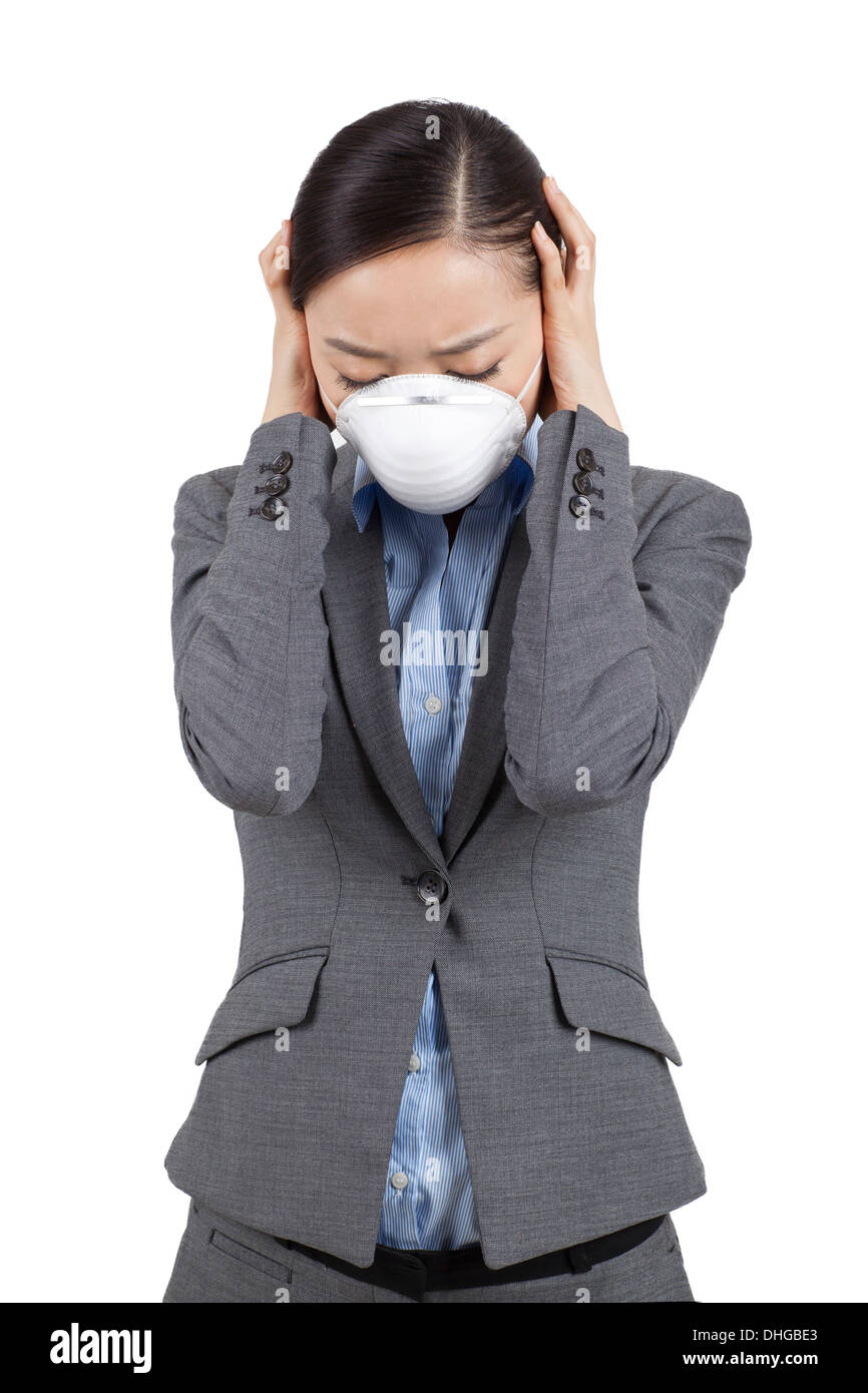 Portrait of a woman wearing a face mask Stock Photo - Alamy