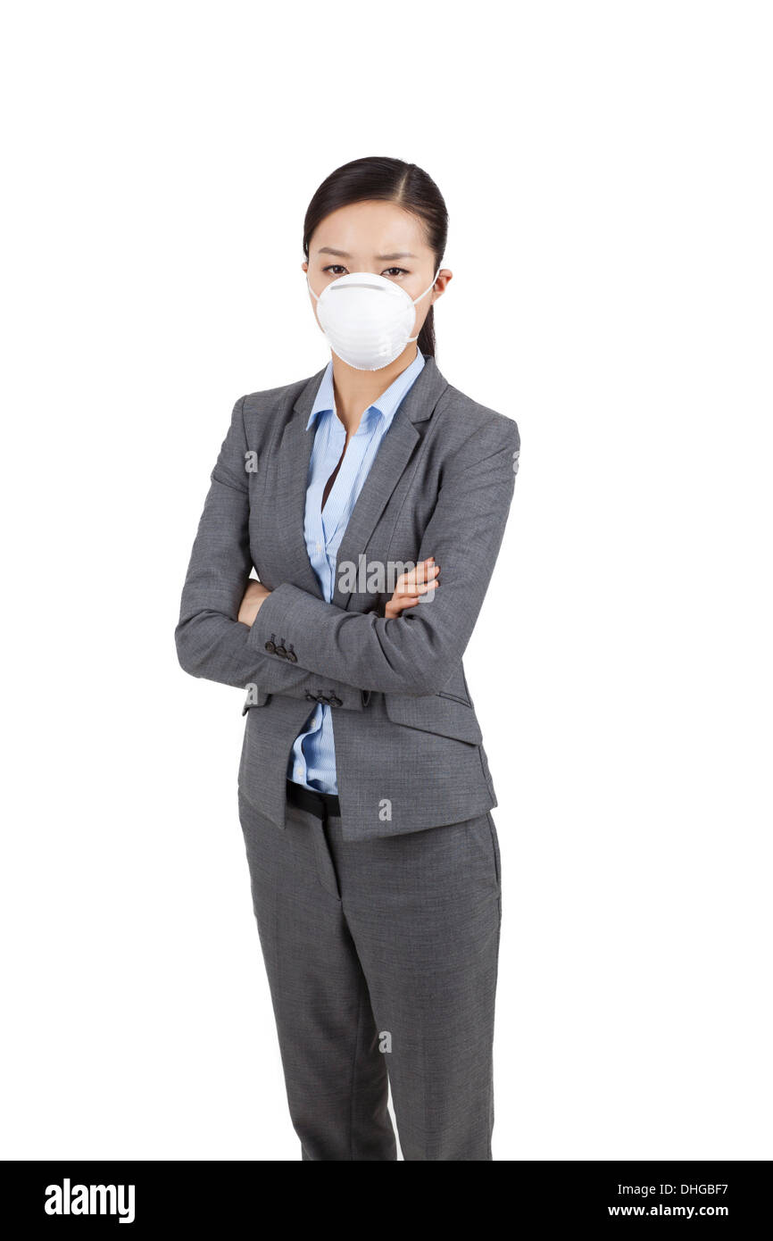 Portrait of a woman wearing a face mask Stock Photo - Alamy