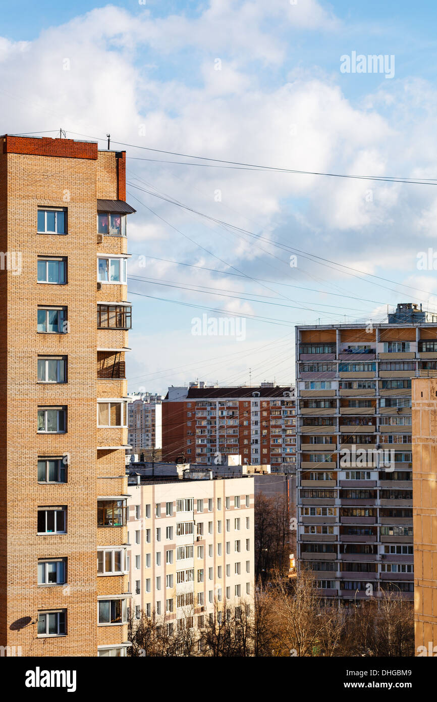storey houses in urban residential quarter in autumn day Stock Photo ...