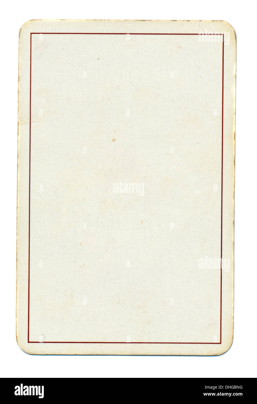 empty playing card paper background with line isolated on white ...