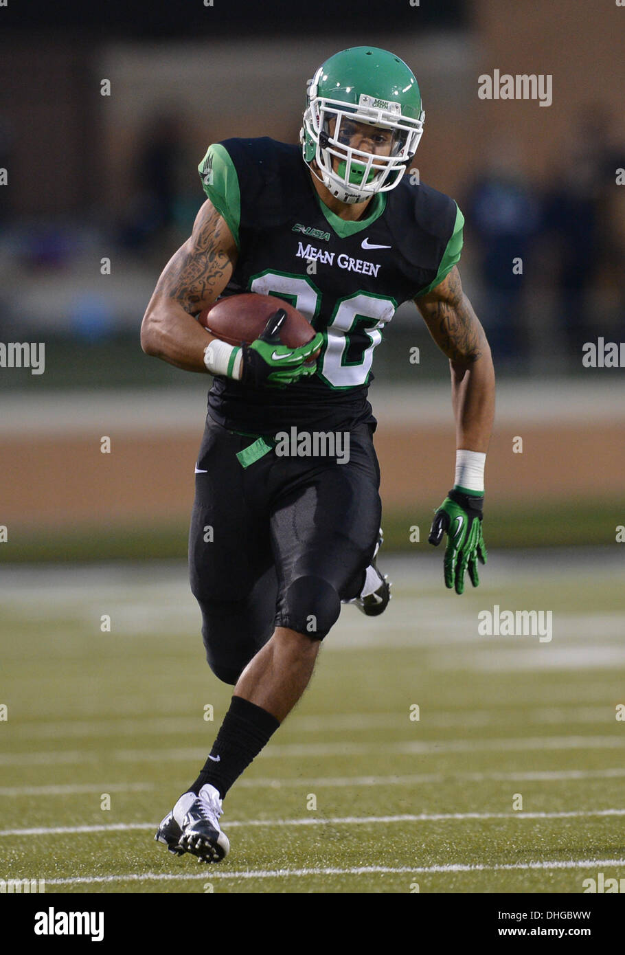 Football conference usa utep miners north texas mean green hi-res stock ...