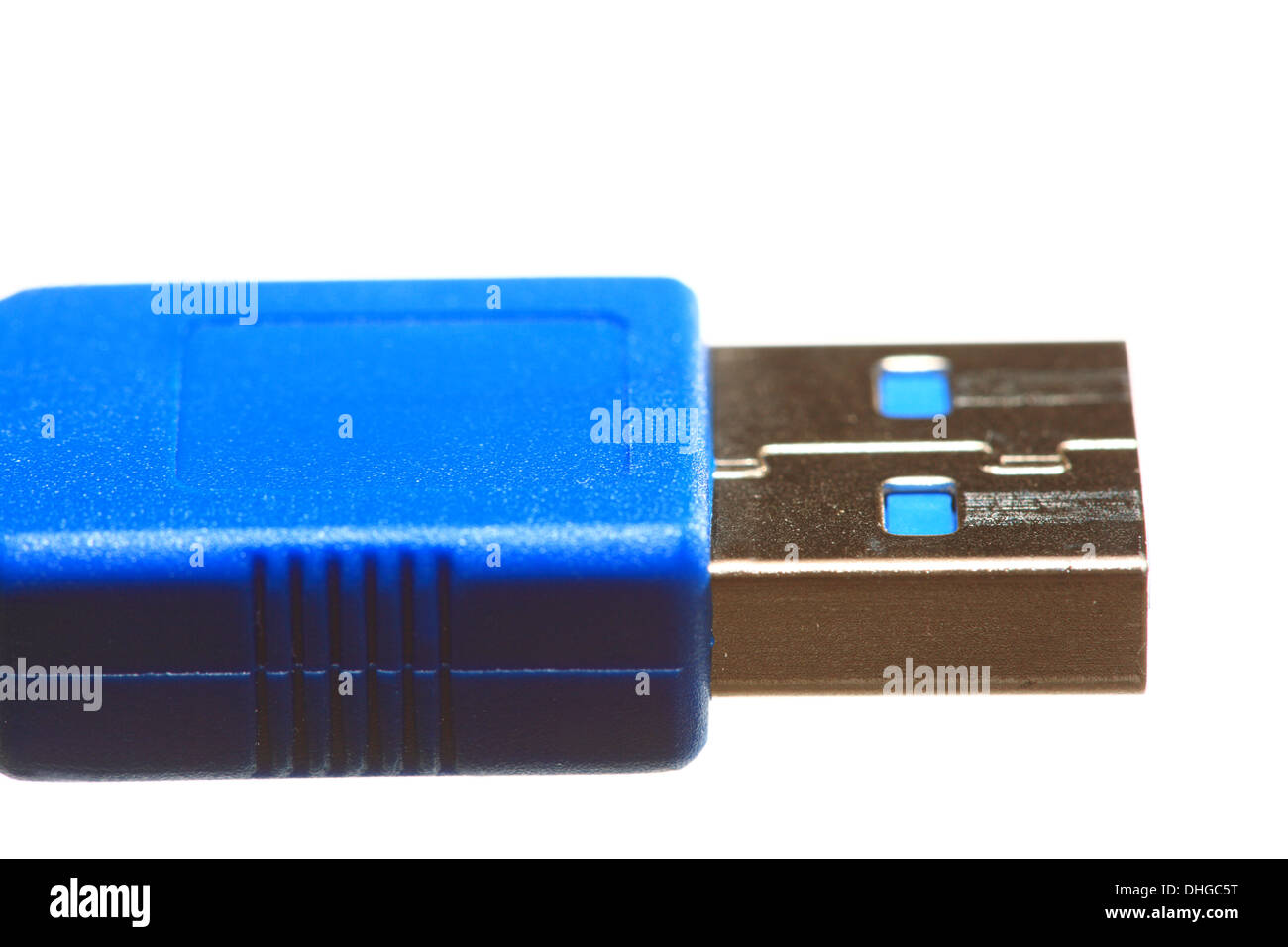 Blue USB cable isolated on white Stock Photo - Alamy