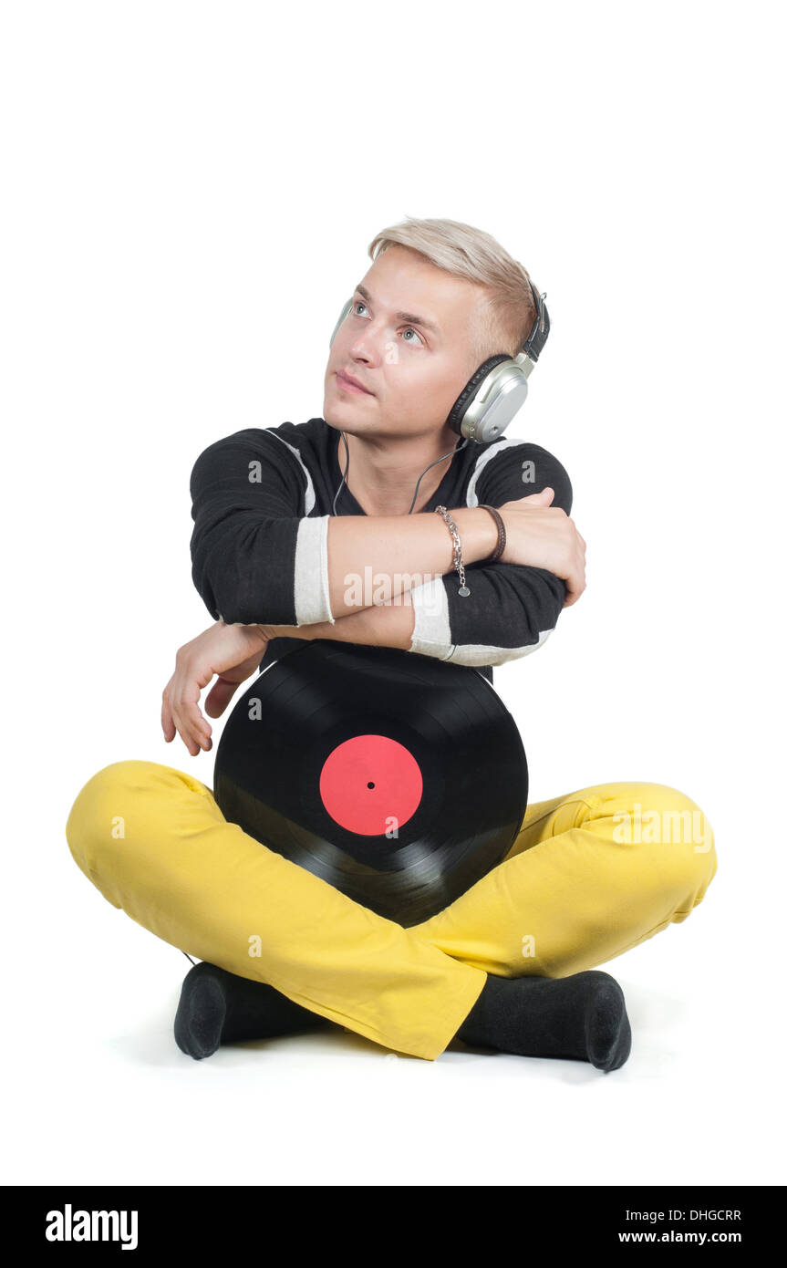 Man holding record album Cut Out Stock Images & Pictures - Alamy