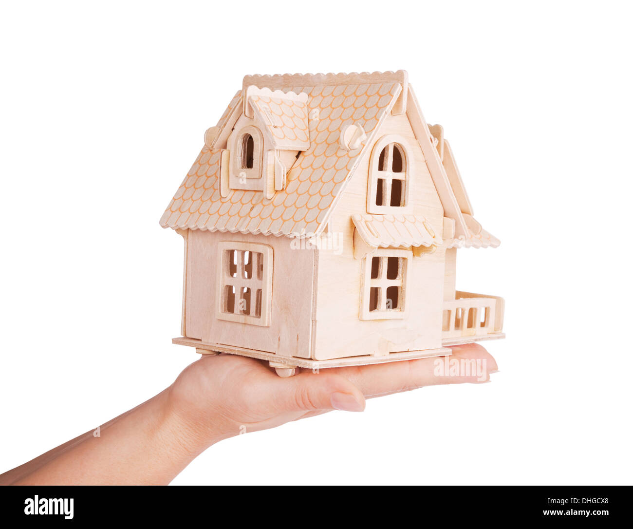 home in human hands isolated on white background Stock Photo - Alamy