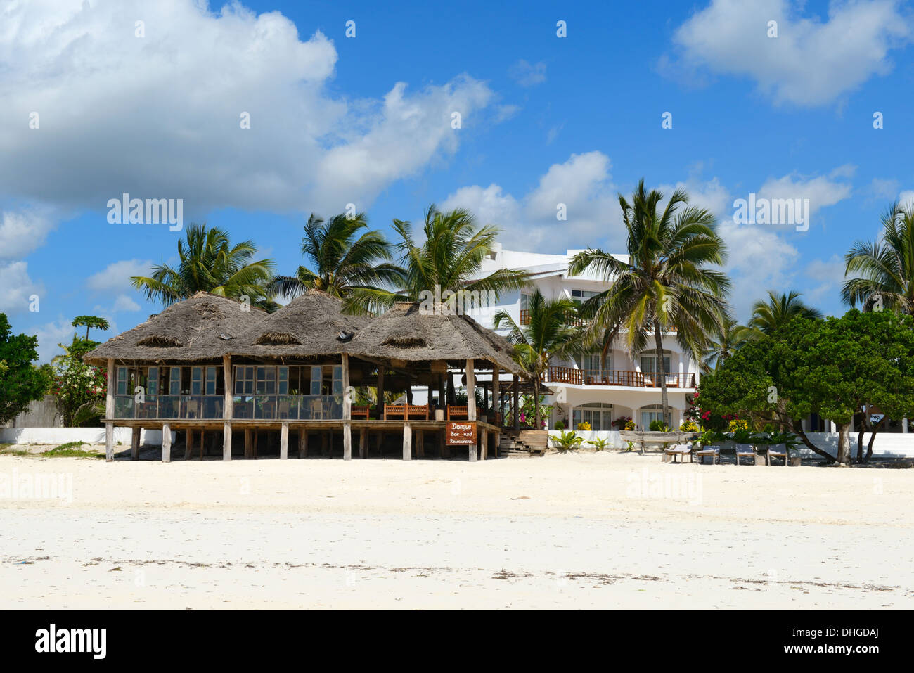 Small Hotel and Restaurant, Bwejuu Beach, Zanzibar, Tanzania, East ...