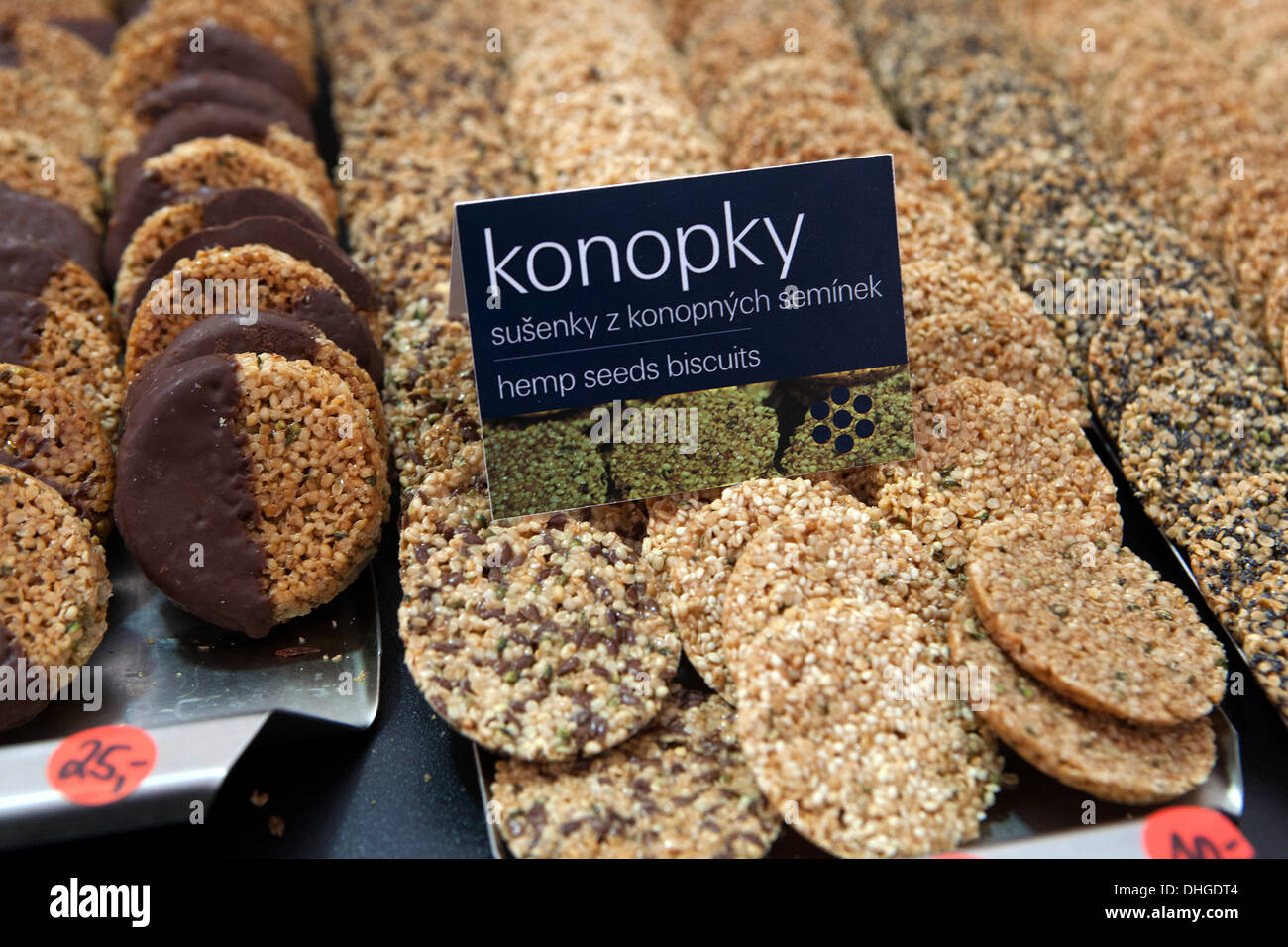 Cannabis cookies Hemp seeds biscuits to taste Stock Photo - Alamy