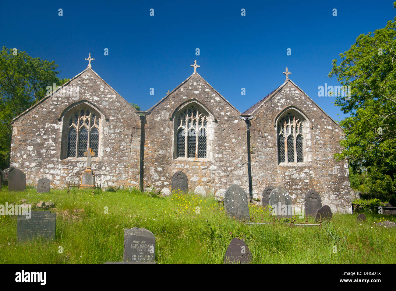 St Gwynhoedl's Church with three aisles Gwynedd North Wales UK Stock ...