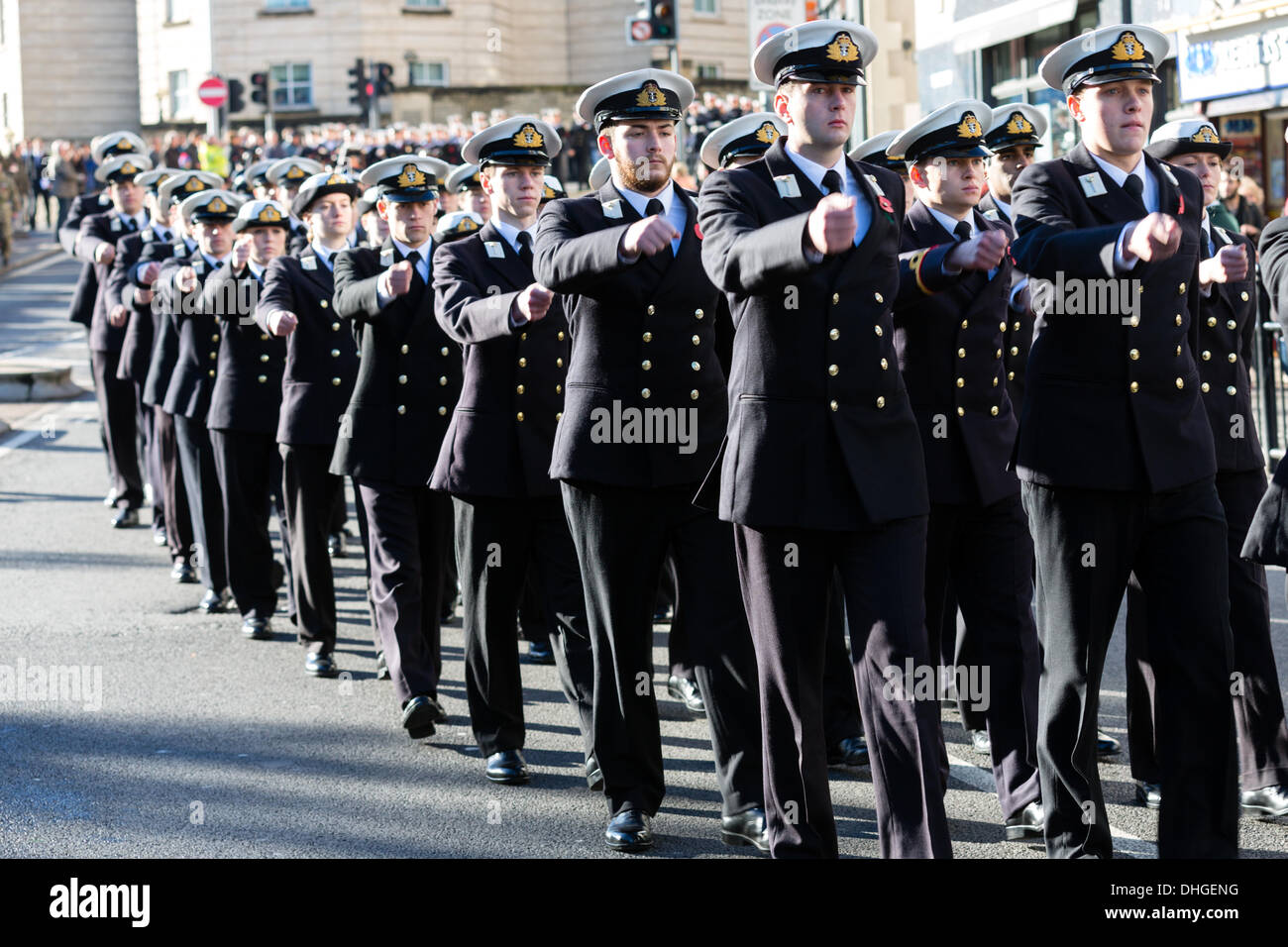 Navy marching past hi-res stock photography and images - Alamy