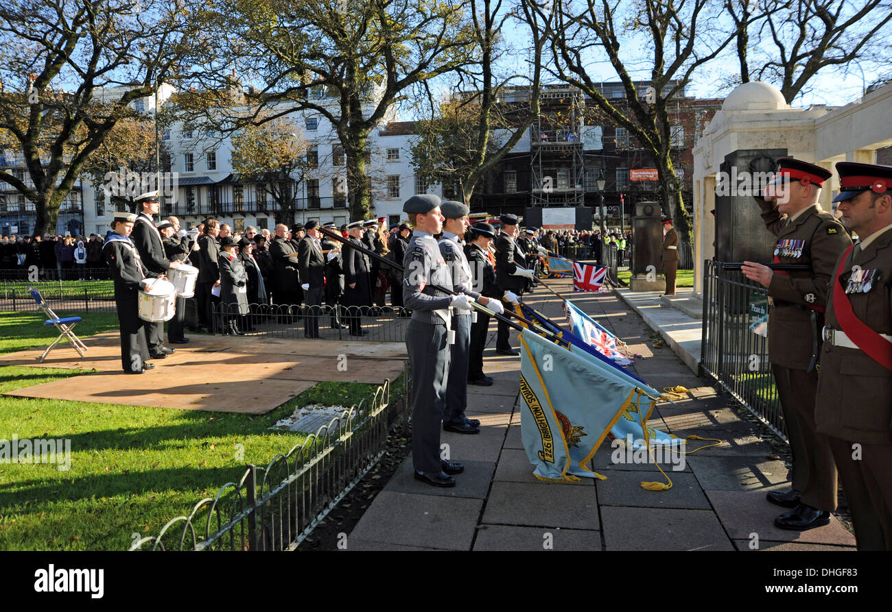 The Act of Remembrance Service at Brighton War memorial UK Stock Photo ...