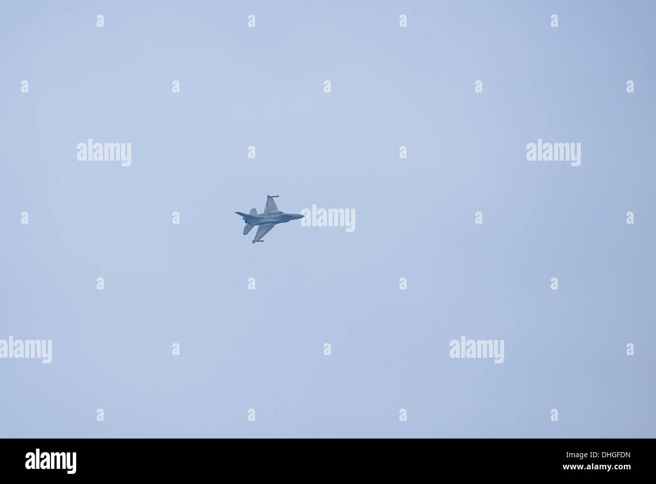 The F-16C of the Zeus team during a high G maneuver during the airshow ...