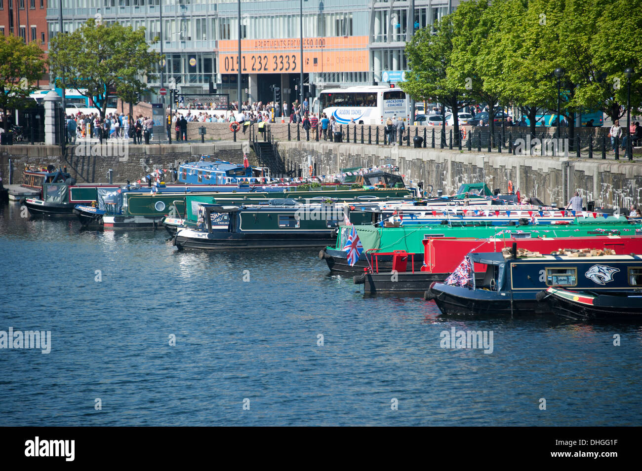 Canal Boats at Albert Dock Liverpool UK Stock Photo - Alamy