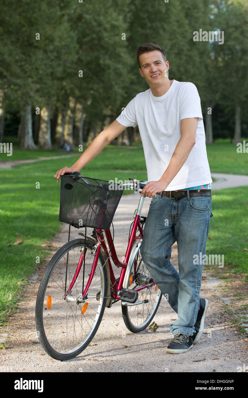 Man on bike park hi-res stock photography and images - Alamy