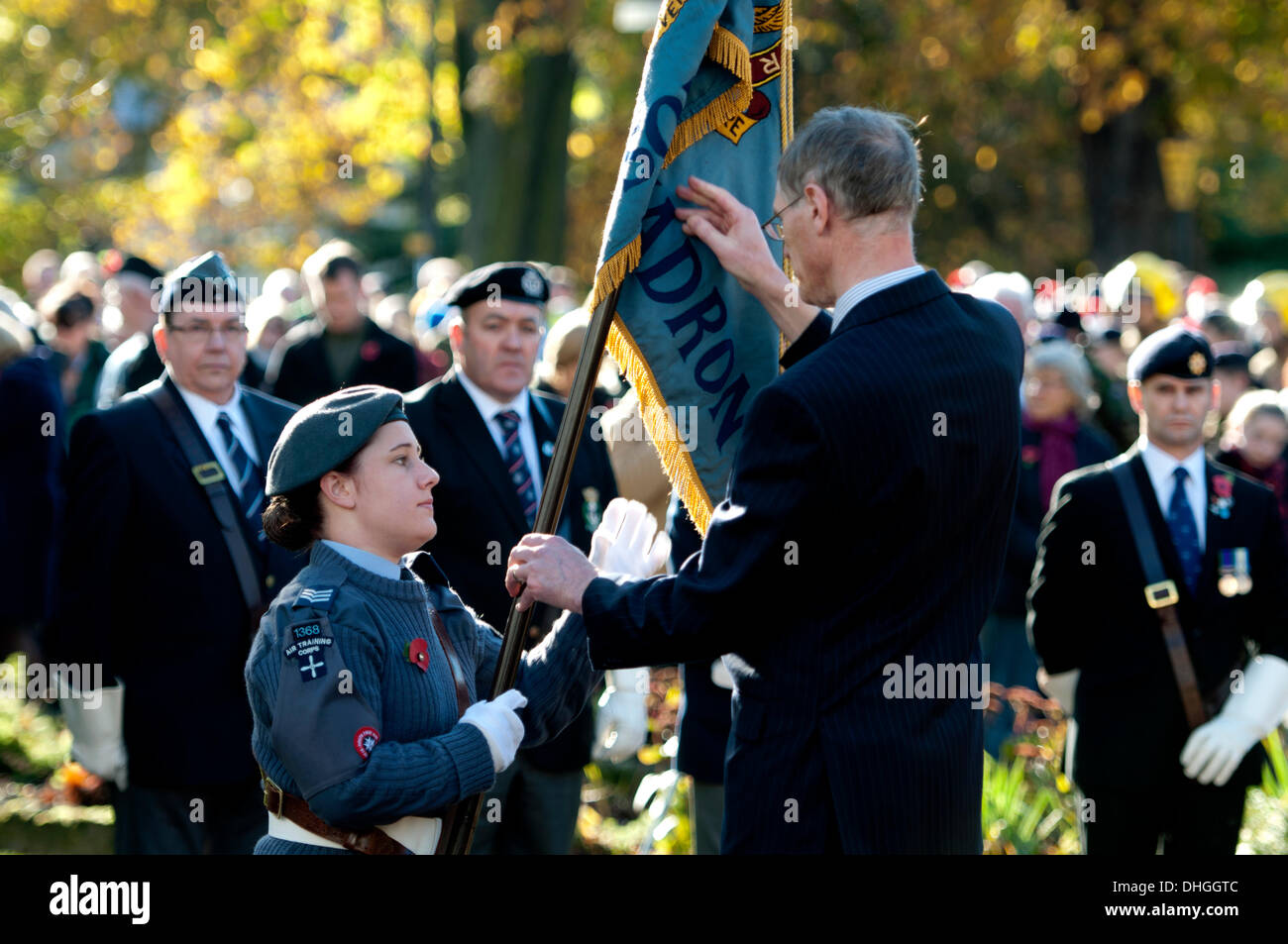 10th November 2013. Leamington Spa, Warwickshire, England, UK. The flag ...
