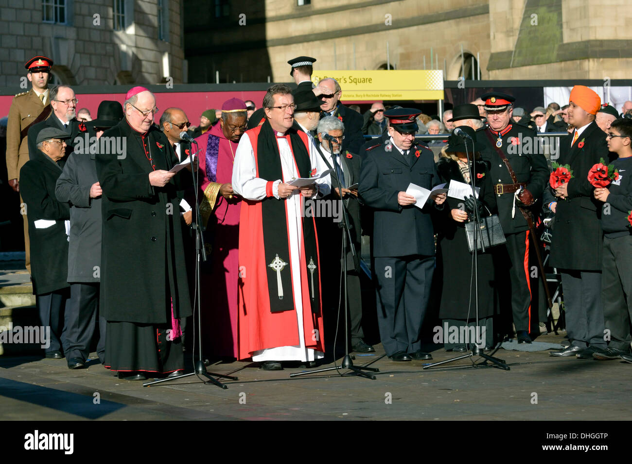 The Right Reverend Chris Edmondson Bishop of Bolton, leads the prayers ...