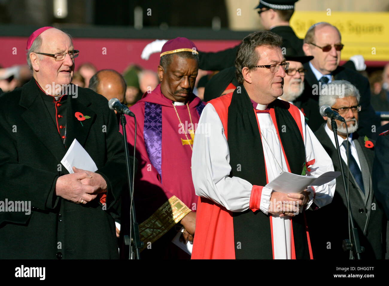 The Right Reverend Chris Edmondson Bishop of Bolton, leads the prayers ...