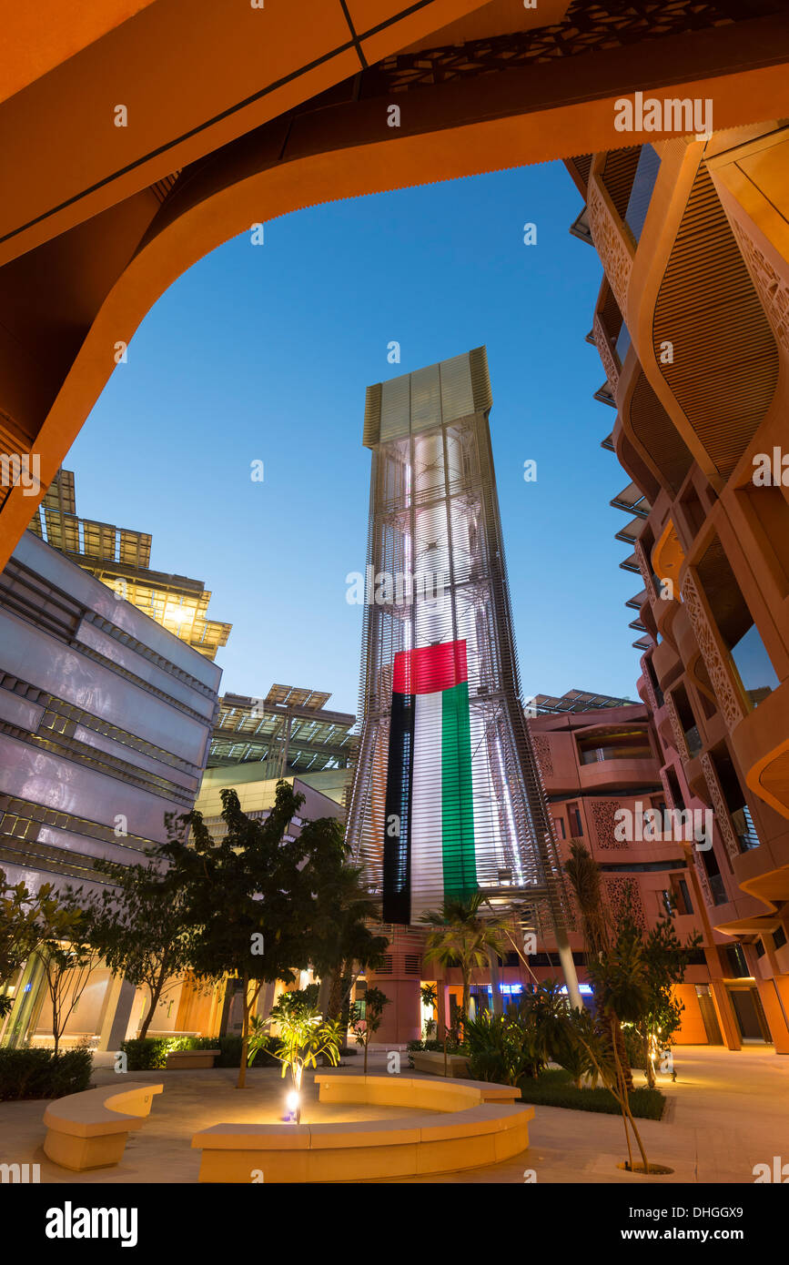 Masdar city wind tower hi-res stock photography and images - Alamy