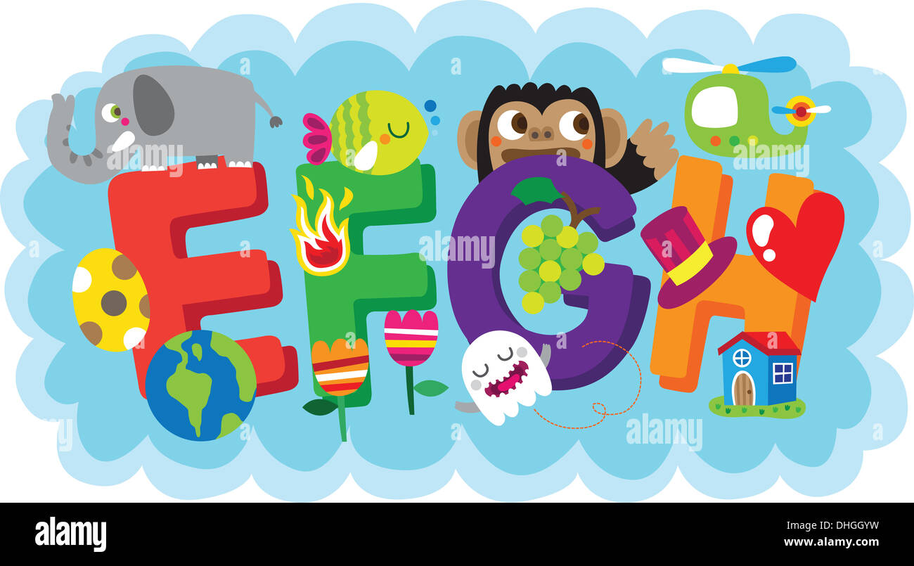 Illustration of EFGH against white background Stock Photo - Alamy