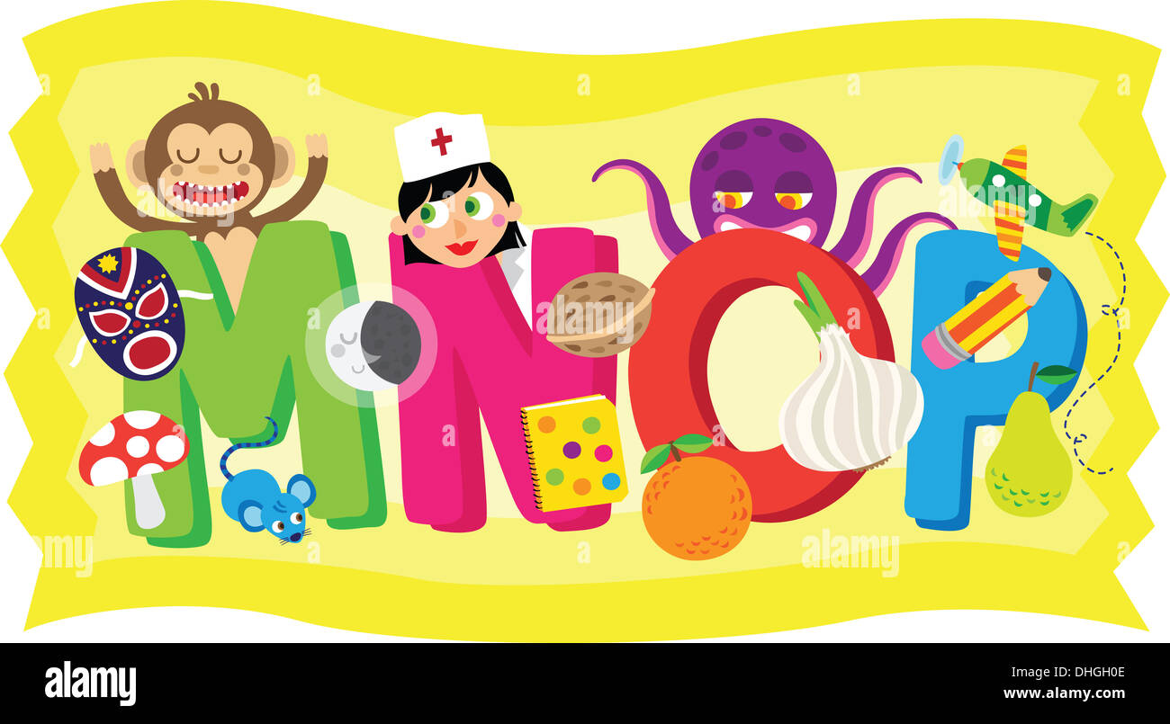 Illustration of MNOP against white background Stock Photo - Alamy