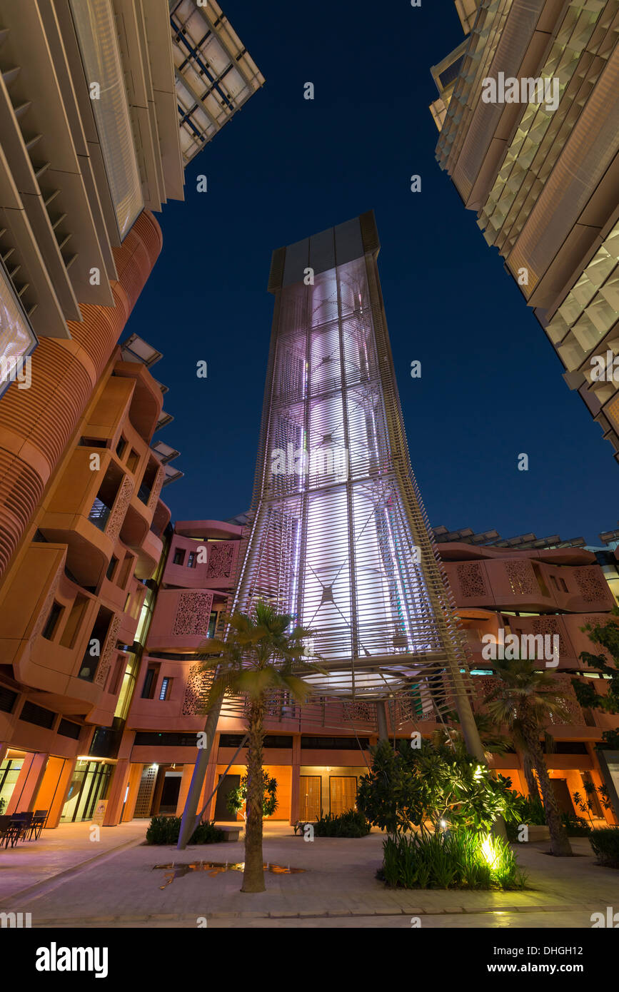 Masdar city wind tower hi-res stock photography and images - Alamy