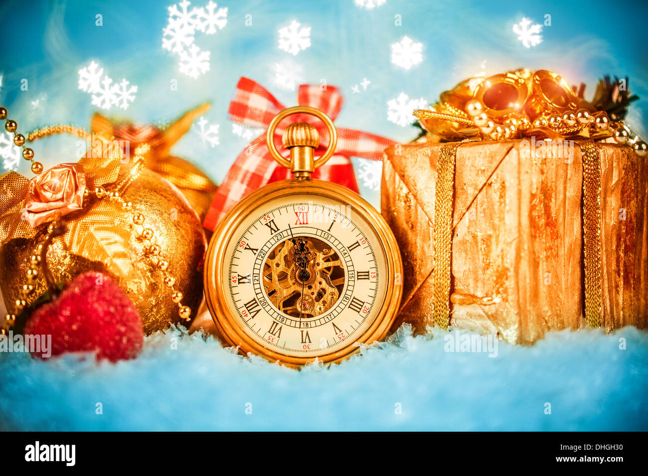 Christmas pocket watch still life Stock Photo - Alamy