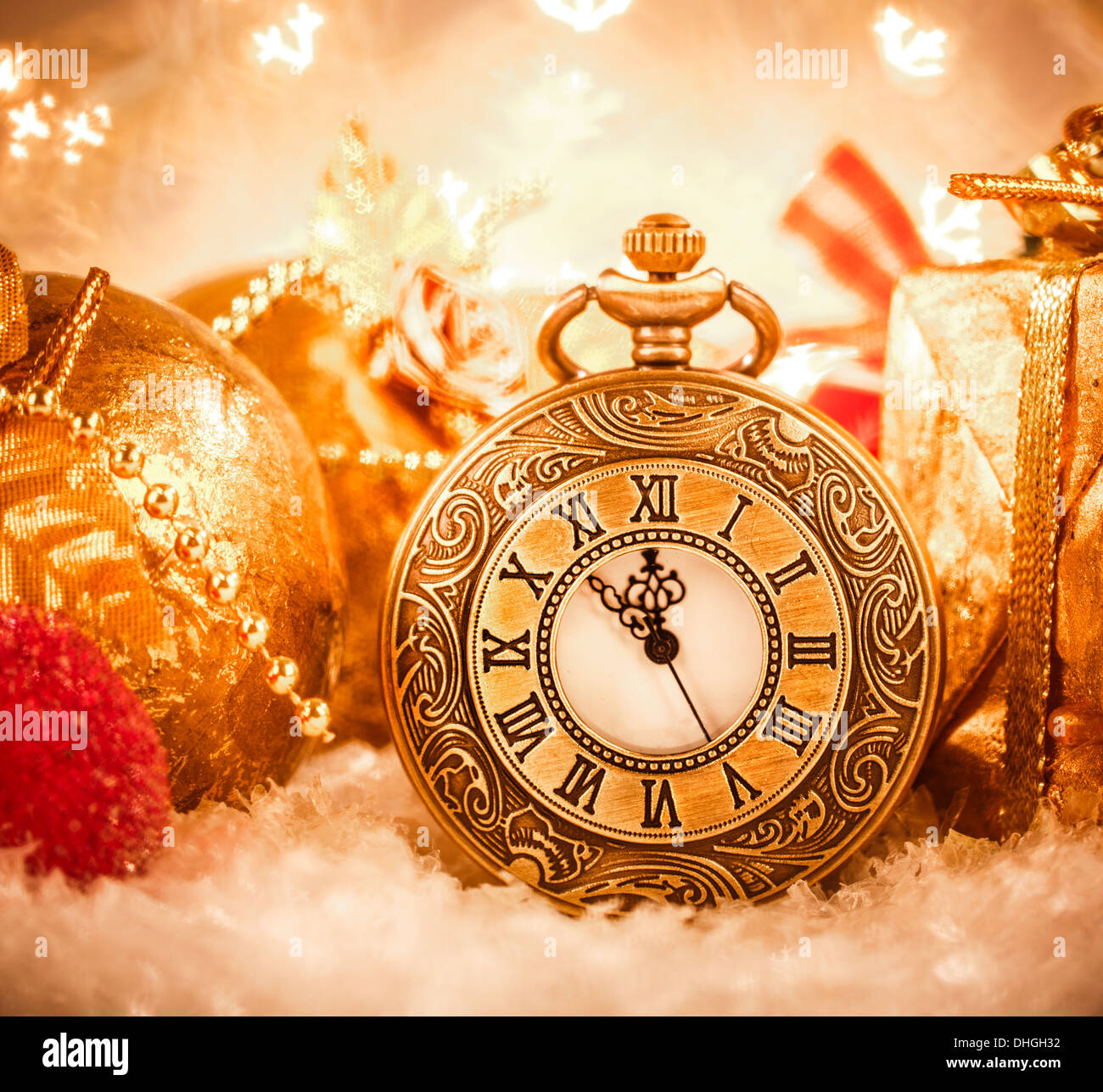 Christmas pocket watch still life Stock Photo - Alamy