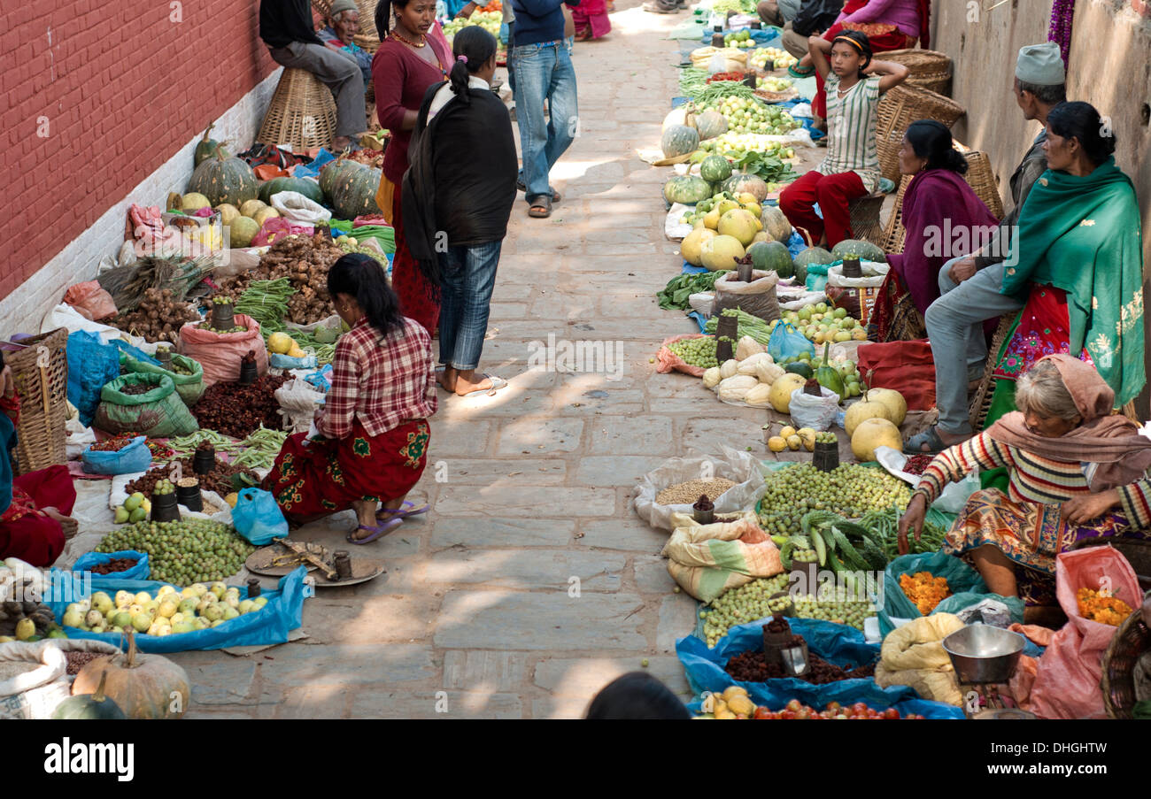 People with their street shops in Nepal Stock Photo - Alamy