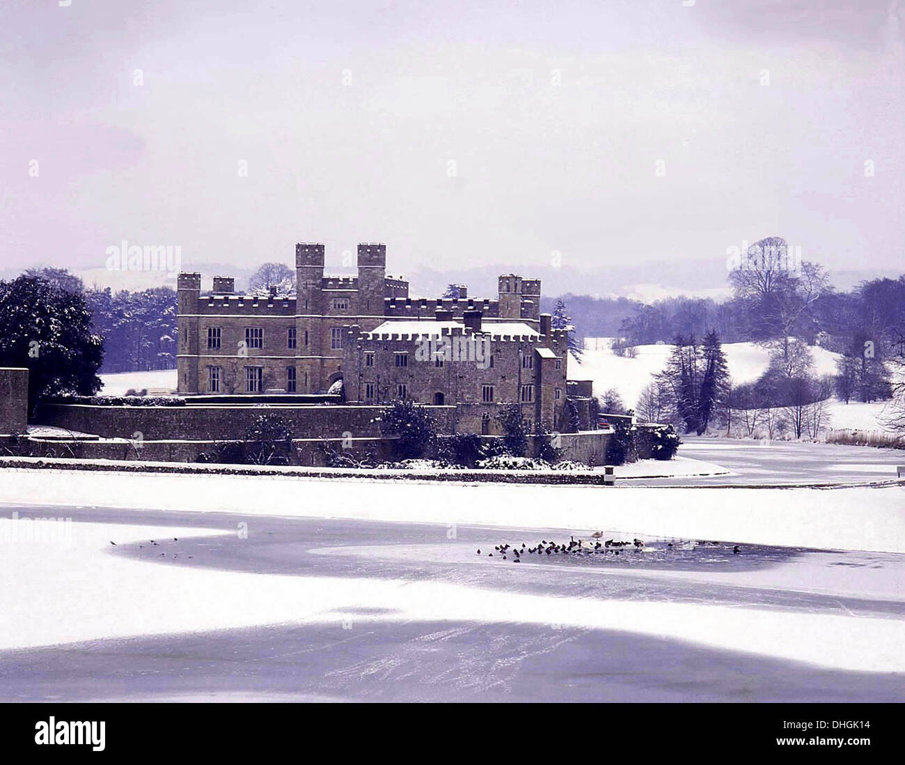 Leeds Castle. Kent. in winter Stock Photo - Alamy