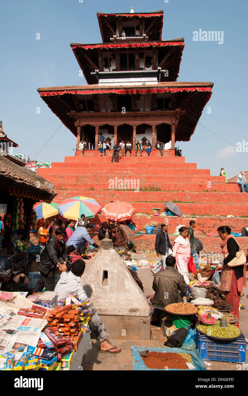 Street market in occasion of Tihar Festival in Kathmandu Stock Photo ...