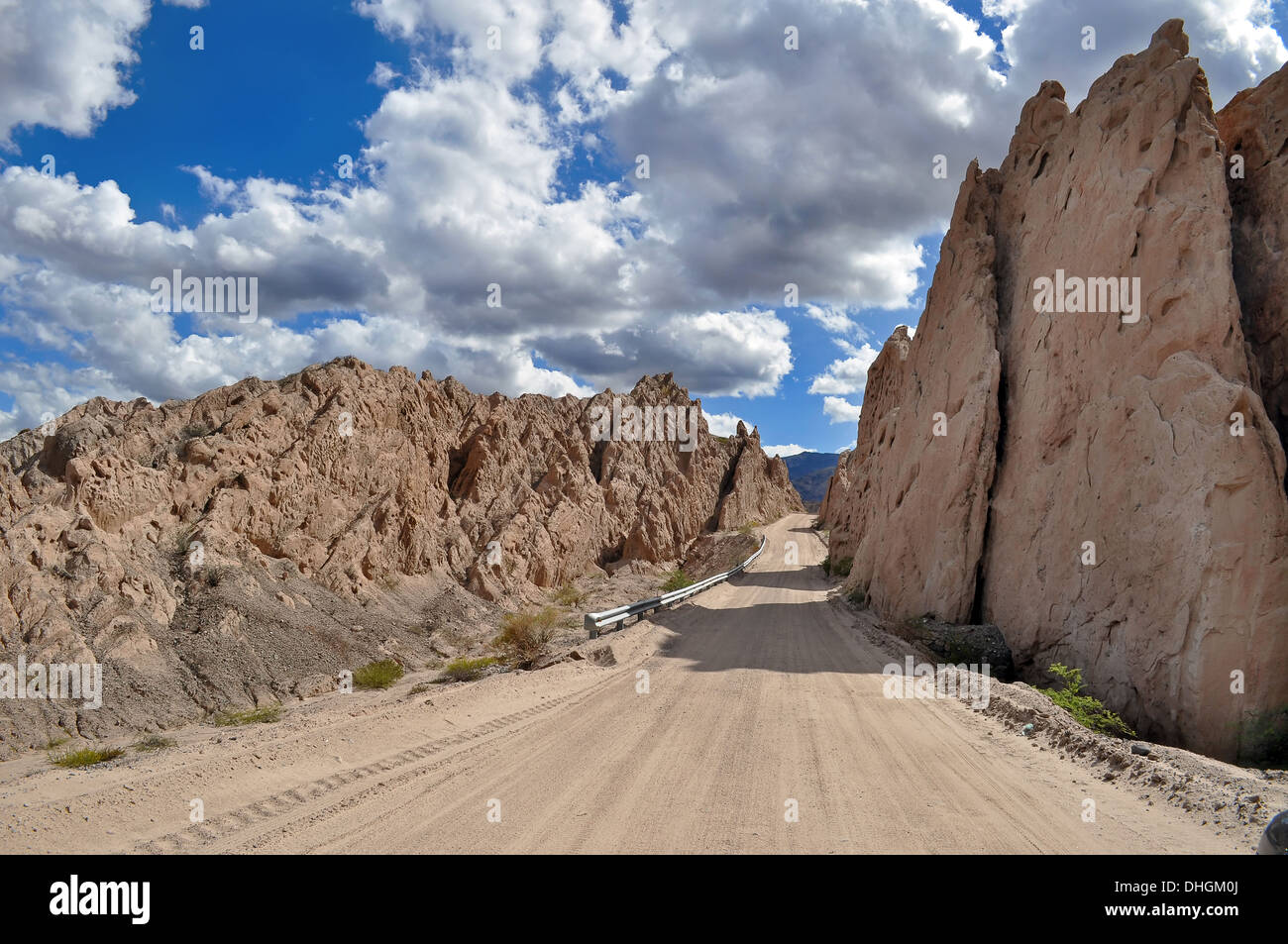 Road between the rocks in the Andes mountains. Cafayate. Salta Province ...