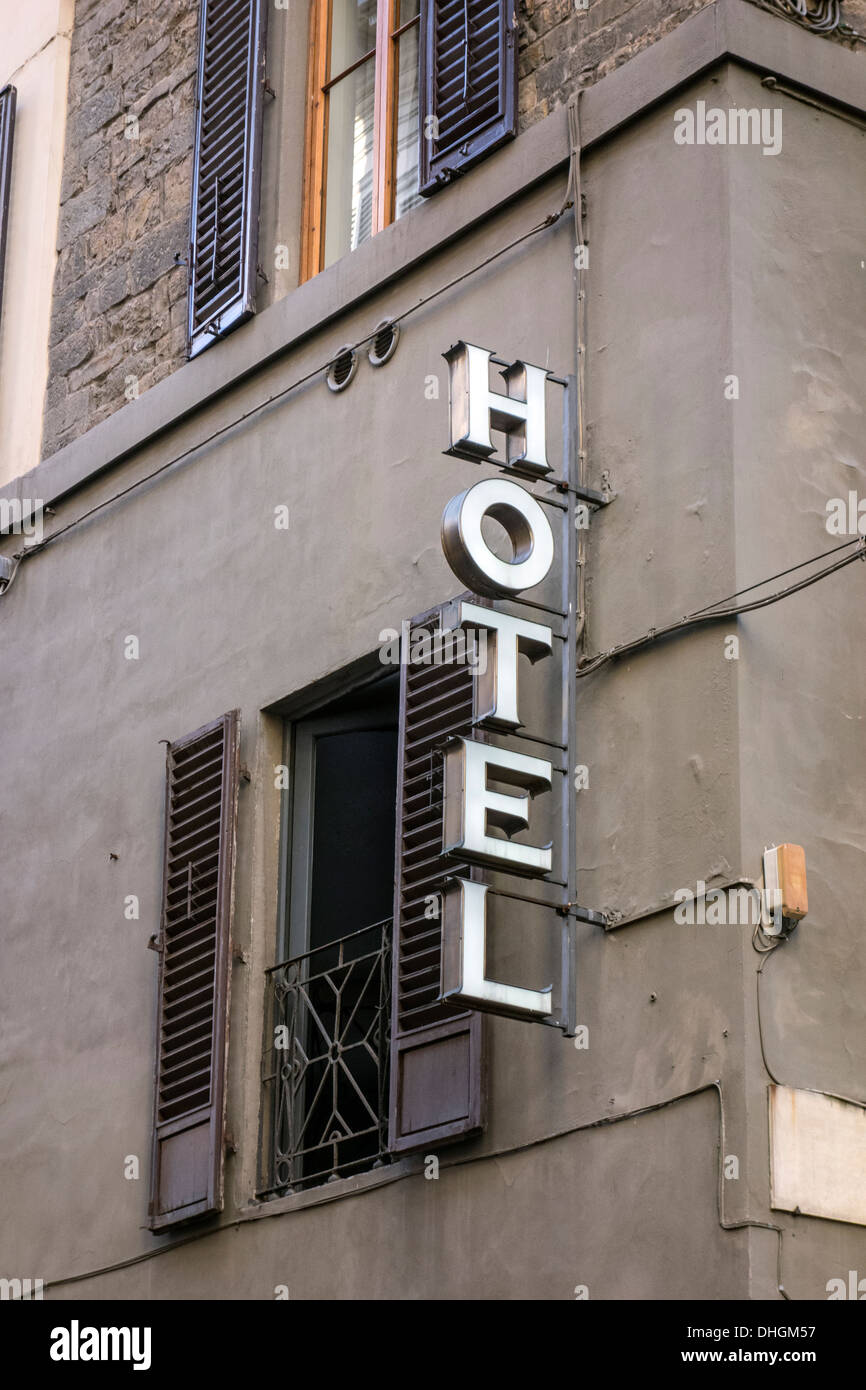 Hotel sign closeup on the wall,Florence,Italy Stock Photo - Alamy