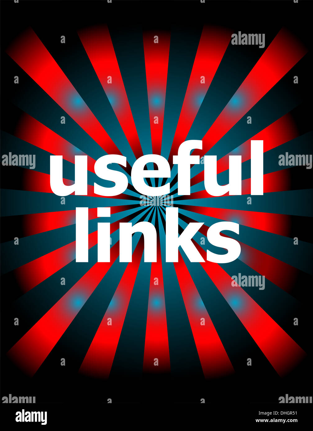 Abstract background of star burst with useful links word Stock Photo ...